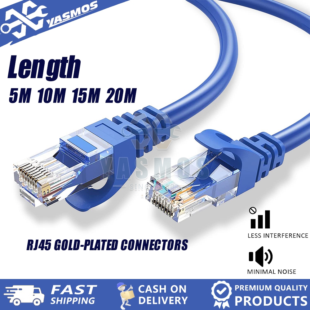 Yasmos Internet Cable Category 5e Ethernet LAN Cable 5M 10M 15M 20M ...