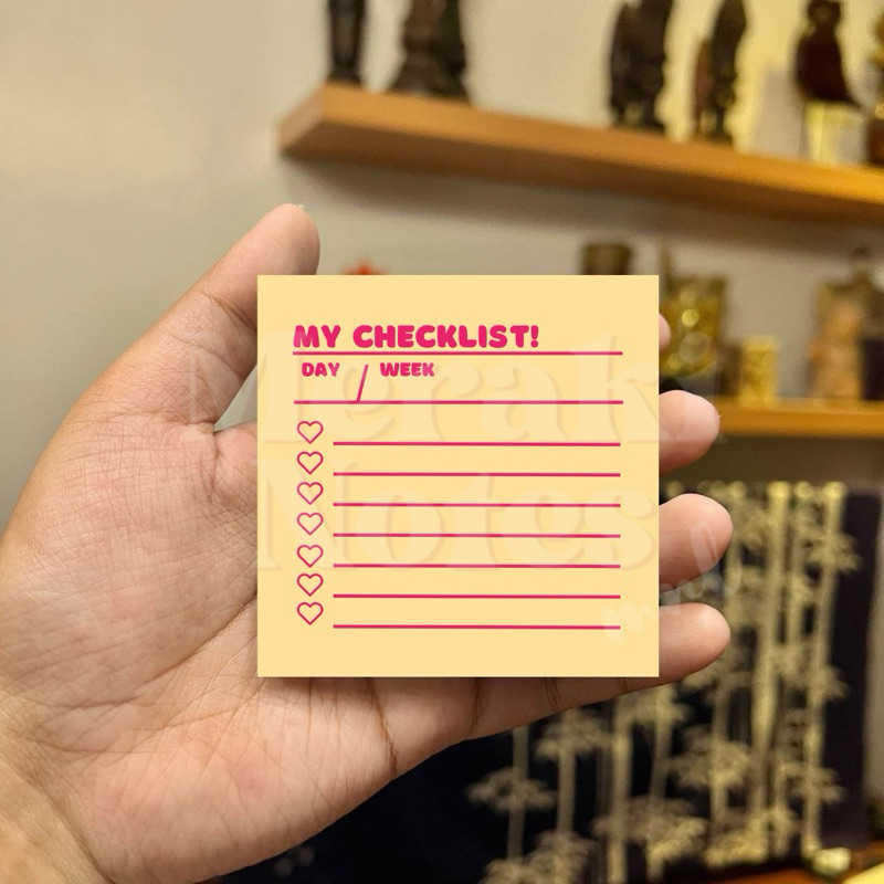 AESTHETIC YELLOW CHECKLIST MEMOPAD | 100% HANDMADE | Shopee Philippines