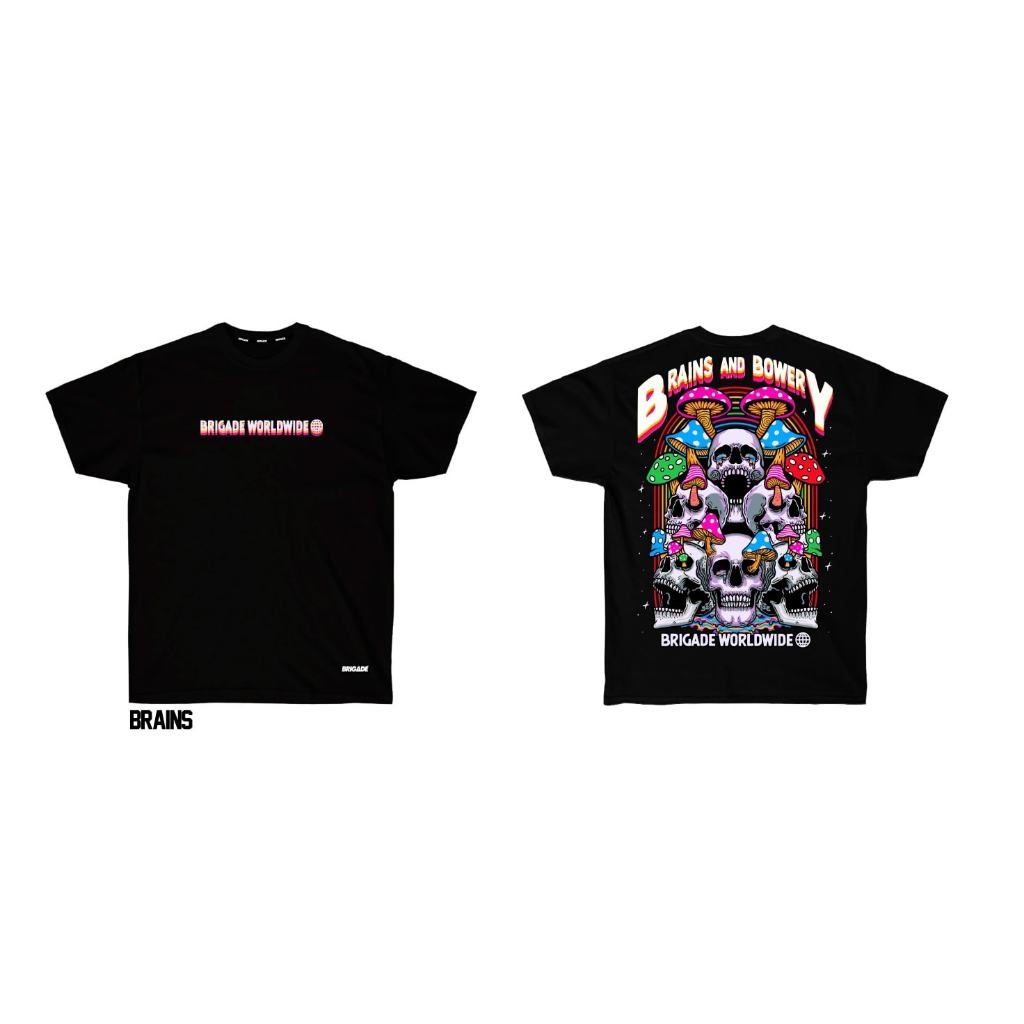 ALL LOCAL BRAND - Brigade "BRAINS AND BOWERY" Men T-Shirt (Black ...