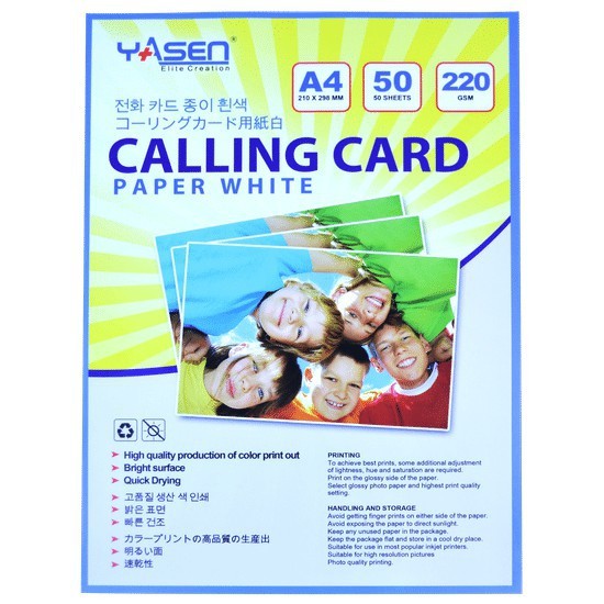 Yasen A4 Double-Sided Matte Calling Card Paper Cardstock 220GSM ...