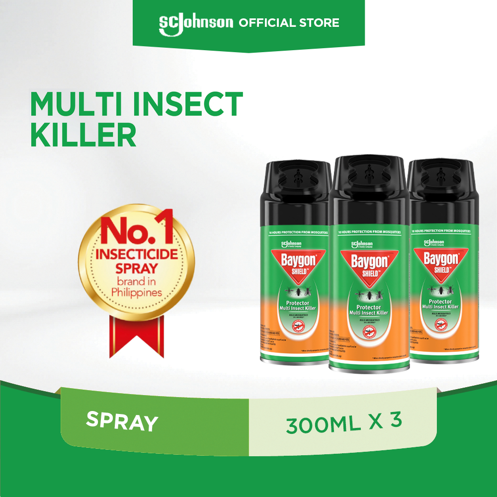 Baygon Shield Protector Multi Insect Killer 300ml (BUNDLE OF 3 ...
