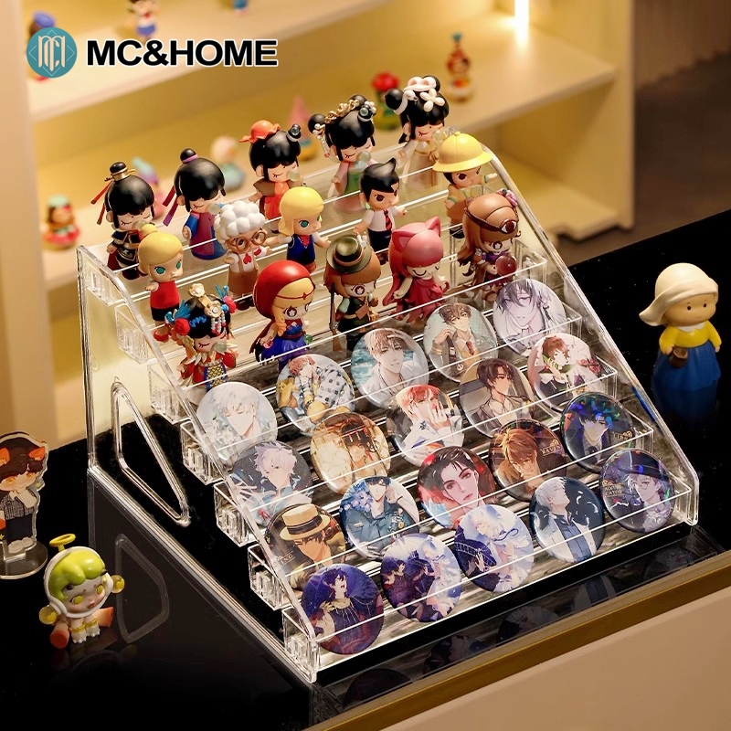 MC&HOME 5/7 Layers Acrylic Stand Badge Storage Rack Card Ladder Display ...