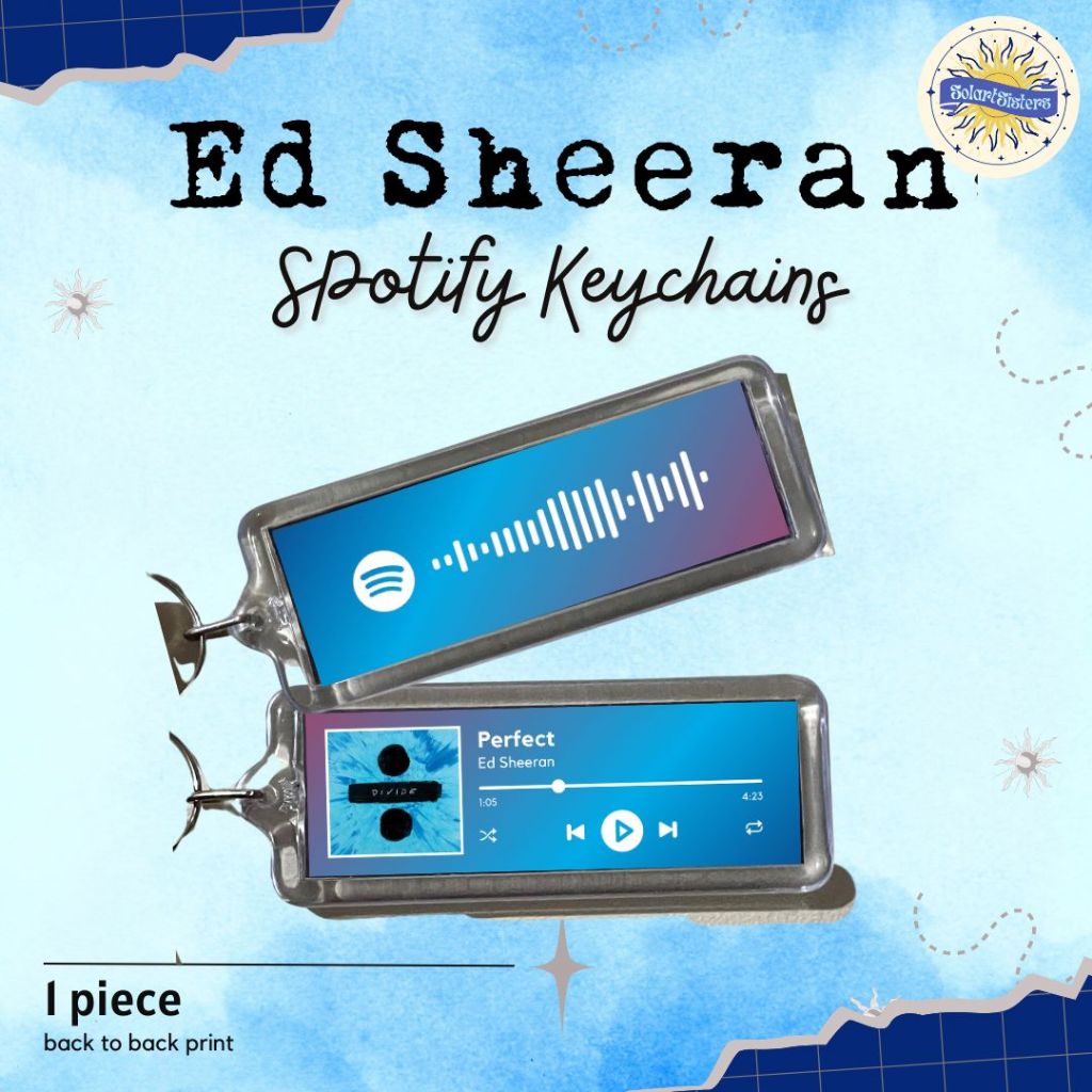 Fanmade ED SHEERAN Inspired Spotify Keychains Scannable code minimalist ...