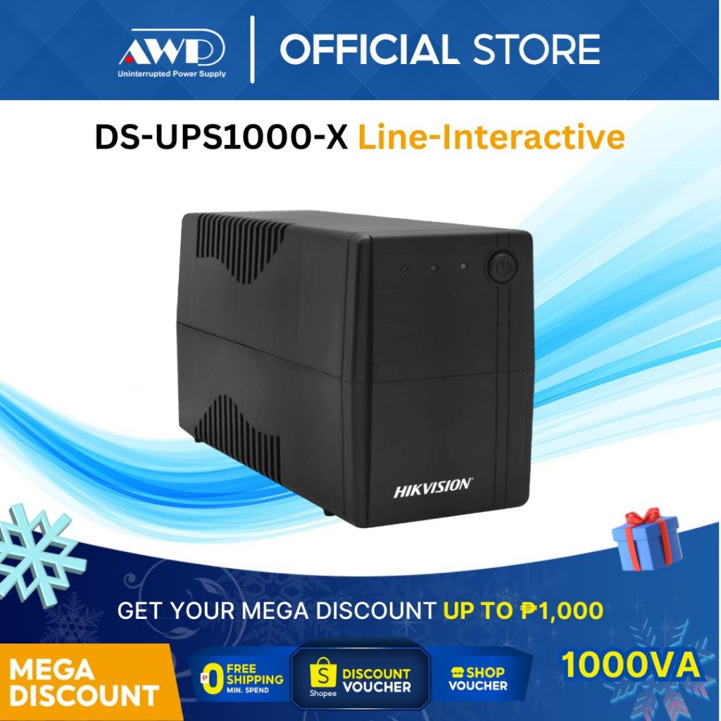 Hikvision DS-UPS1000-X 1000VA 600W UPS with AVR Function, Alarm ...