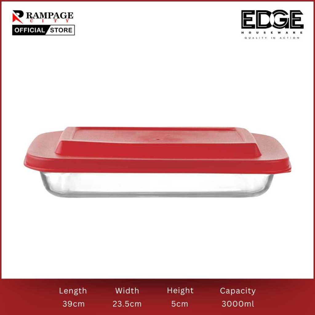 Edge DEMETER RECTANGLE GLASS BAKING DISH WITH LID - MICROWAVE SAFE ...
