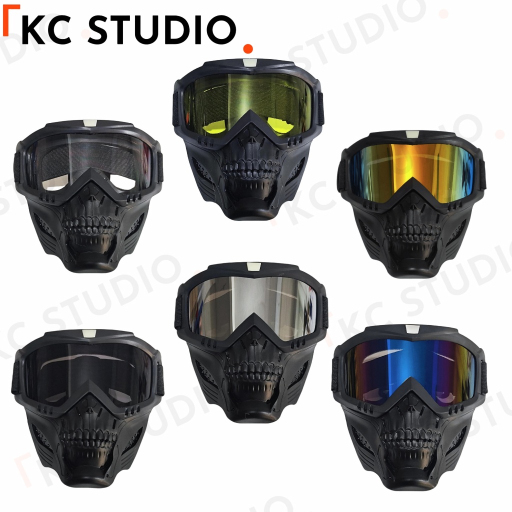 Skull Head Motorcycle Goggles Head-Mounted Eye Protection Skull Ghost ...