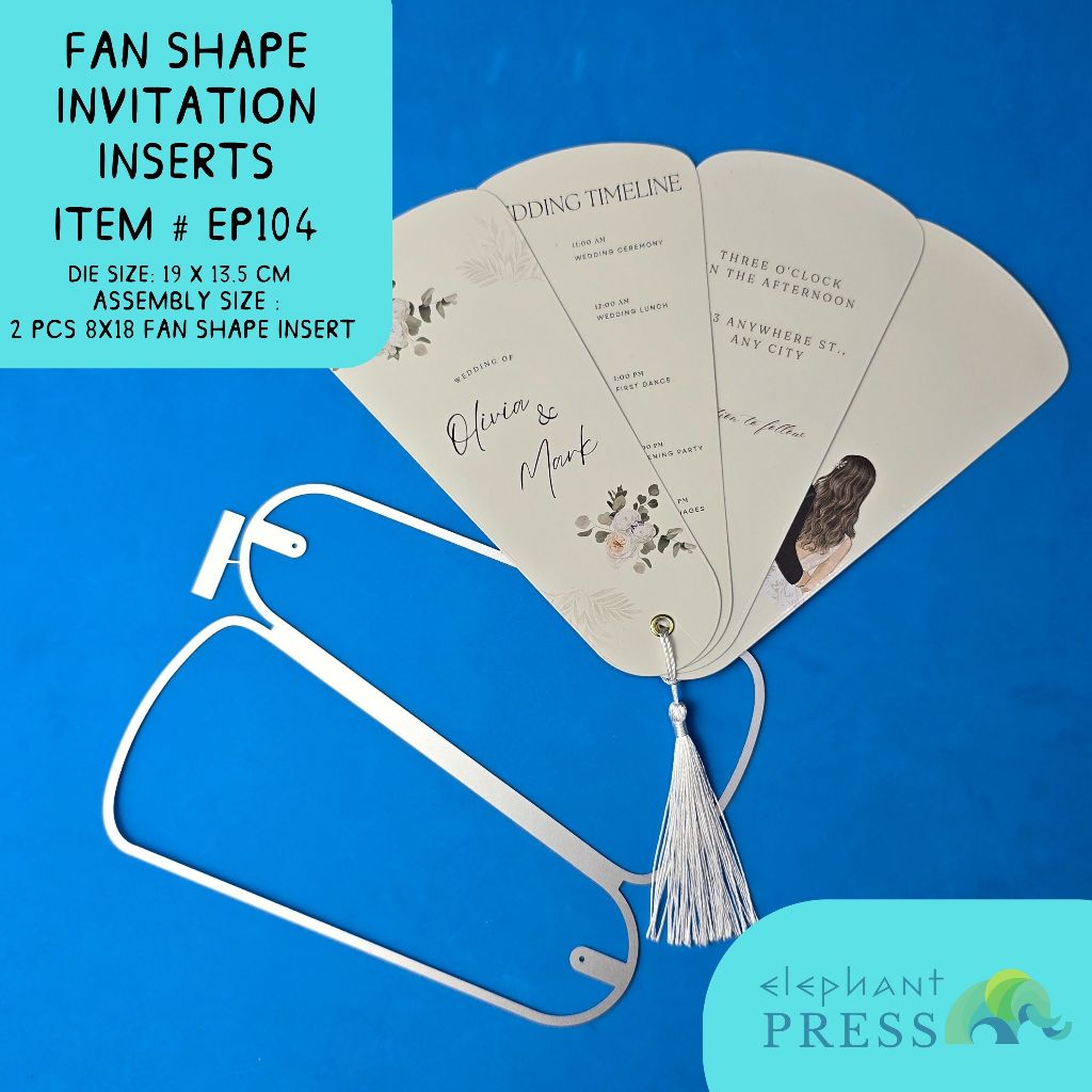 (READY STOCK) *EP104* Fan Shape Invitation Inserts METAL DIE CUT ...
