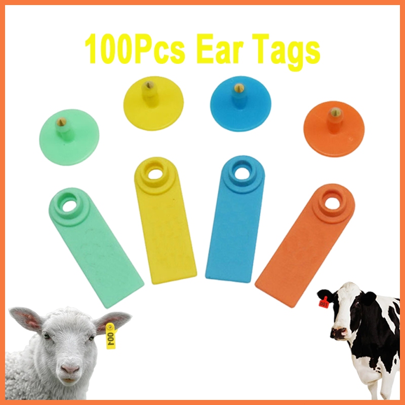 100PCS Sheep Ear Tags Plastic farm Tagging Tools Livestock Ear Tags for ...