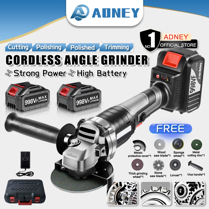 998VF Electric Handheld Angle Grinder Portable Cordless Cutting Machine Angle Grinder | Shopee ...