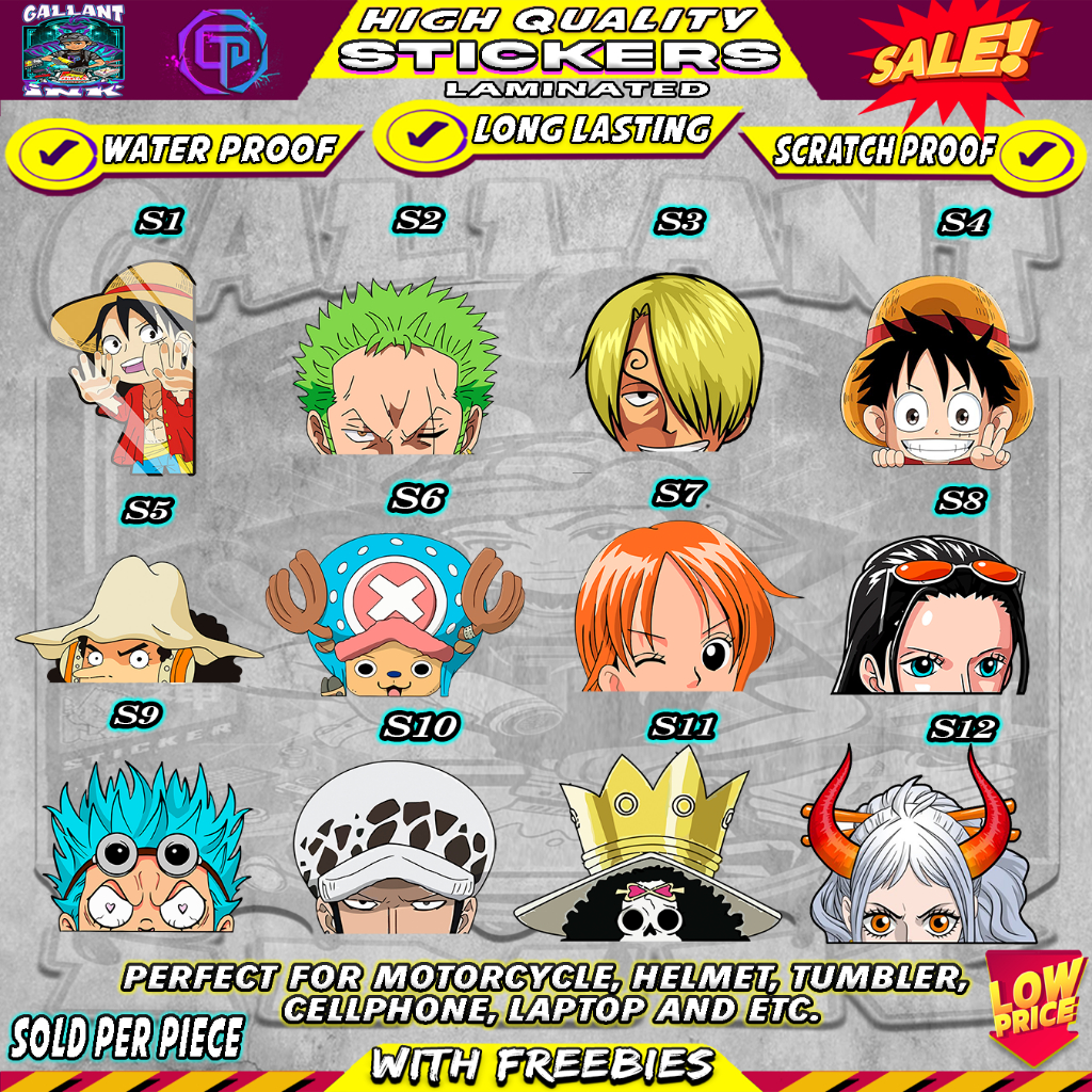 One Piece Character Peeker (Vinyl Stickers) - High Quality Laminated ...