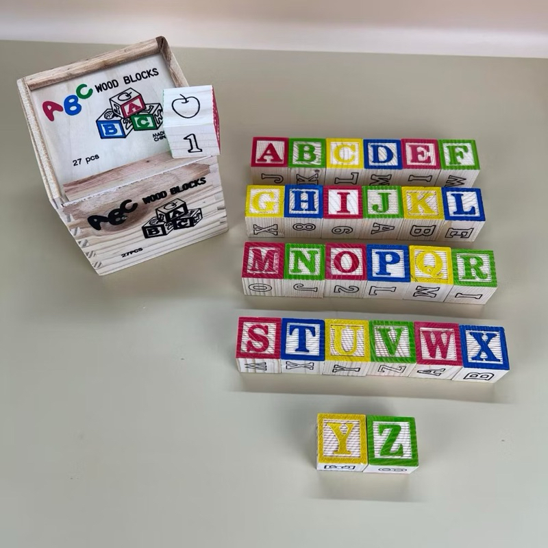 Wooden Alphabet 27 pcs blocks building blocks | Shopee Philippines