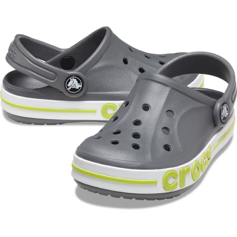 Crocs Bayaband Clog K Slate Grey/Lime Punch | Shopee Philippines