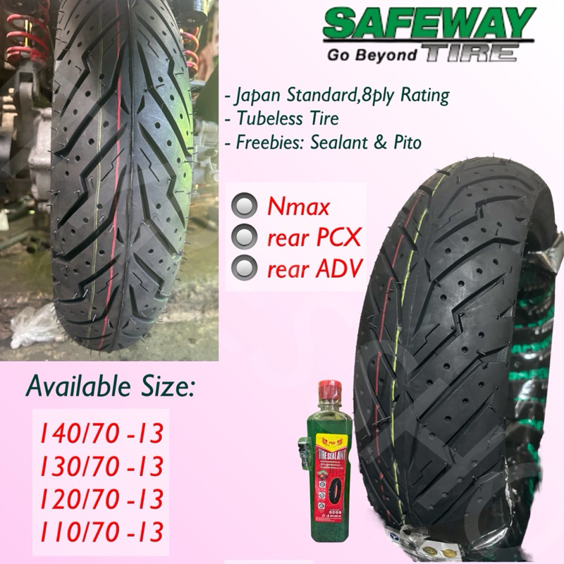 SAFEWAY TIRE Size 13" NMAX v1&v2 Free Sealant & Pito | Shopee Philippines