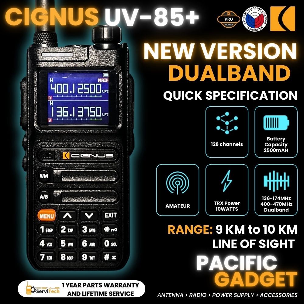 Cignus UV-85+ 10W Dual Band VHF UHF Two Way Portable Radio | Shopee Philippines