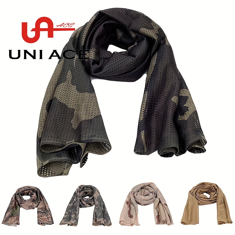 Unisex Camouflage Mesh Scarf- Breathable Lightweight Outdoor Neck Wrap ...
