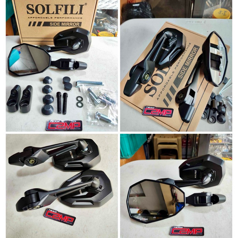 Solfili Side Mirror Vis-01 Black Sidemirror | Shopee Philippines