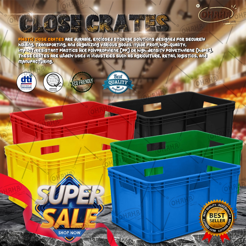 OHAHA HD CLOSE CRATES MULTI-PURPOSE STORAGE BOX | Shopee Philippines