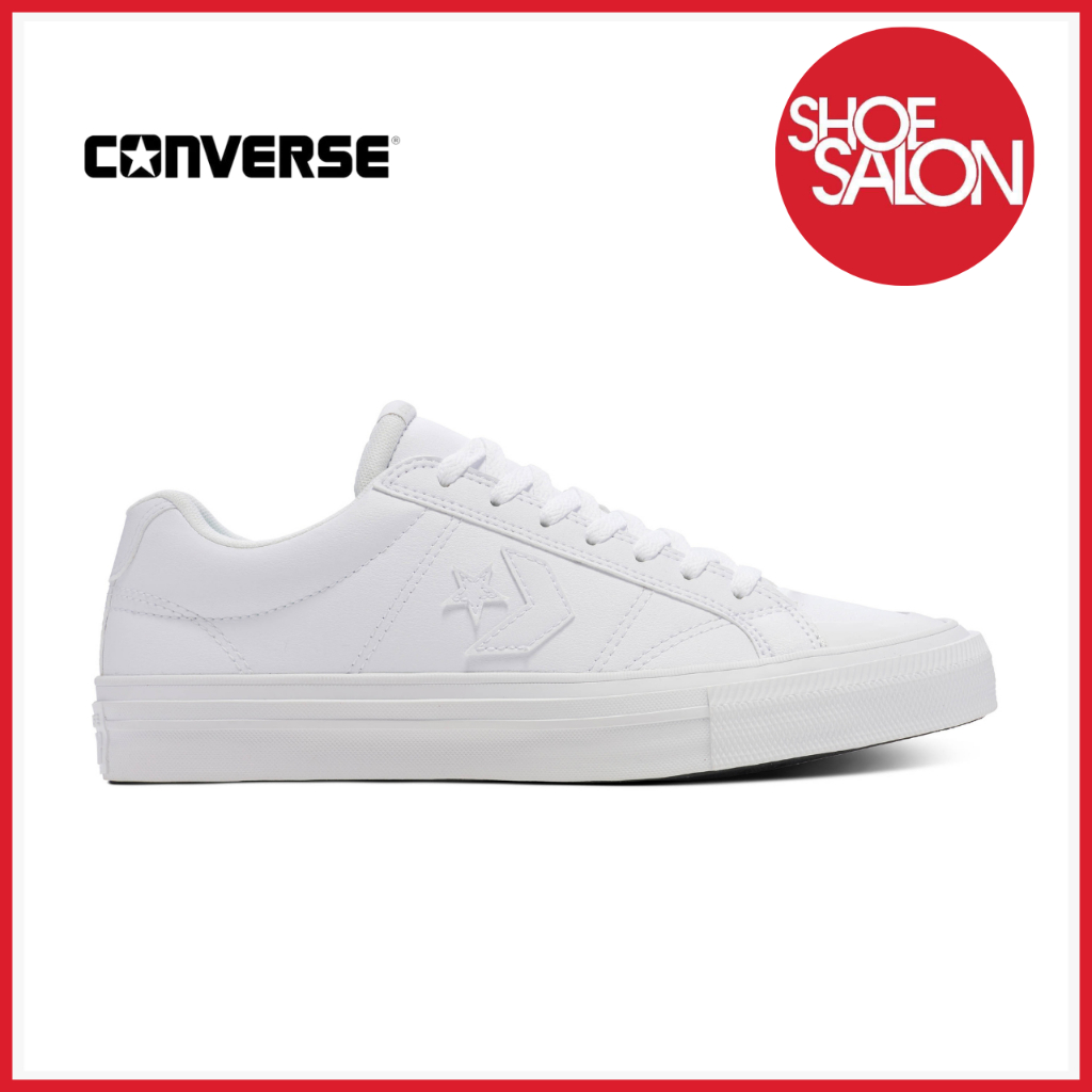 SHOE SALON Converse Sport Casual Faux Leather Unisex Shoes White/Barely ...