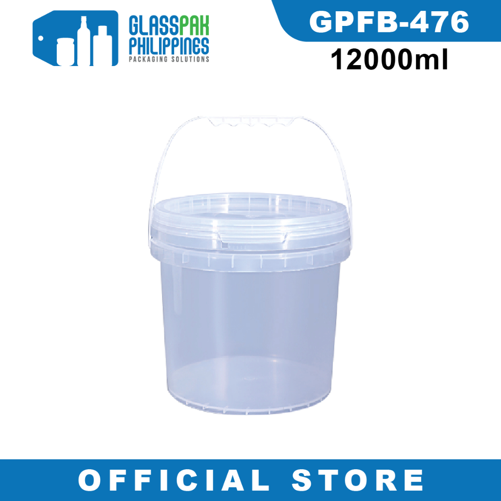 Glasspak 2L 4L 6L 12L Plastic Transparent Bucket Multi-Purpose Empty ...