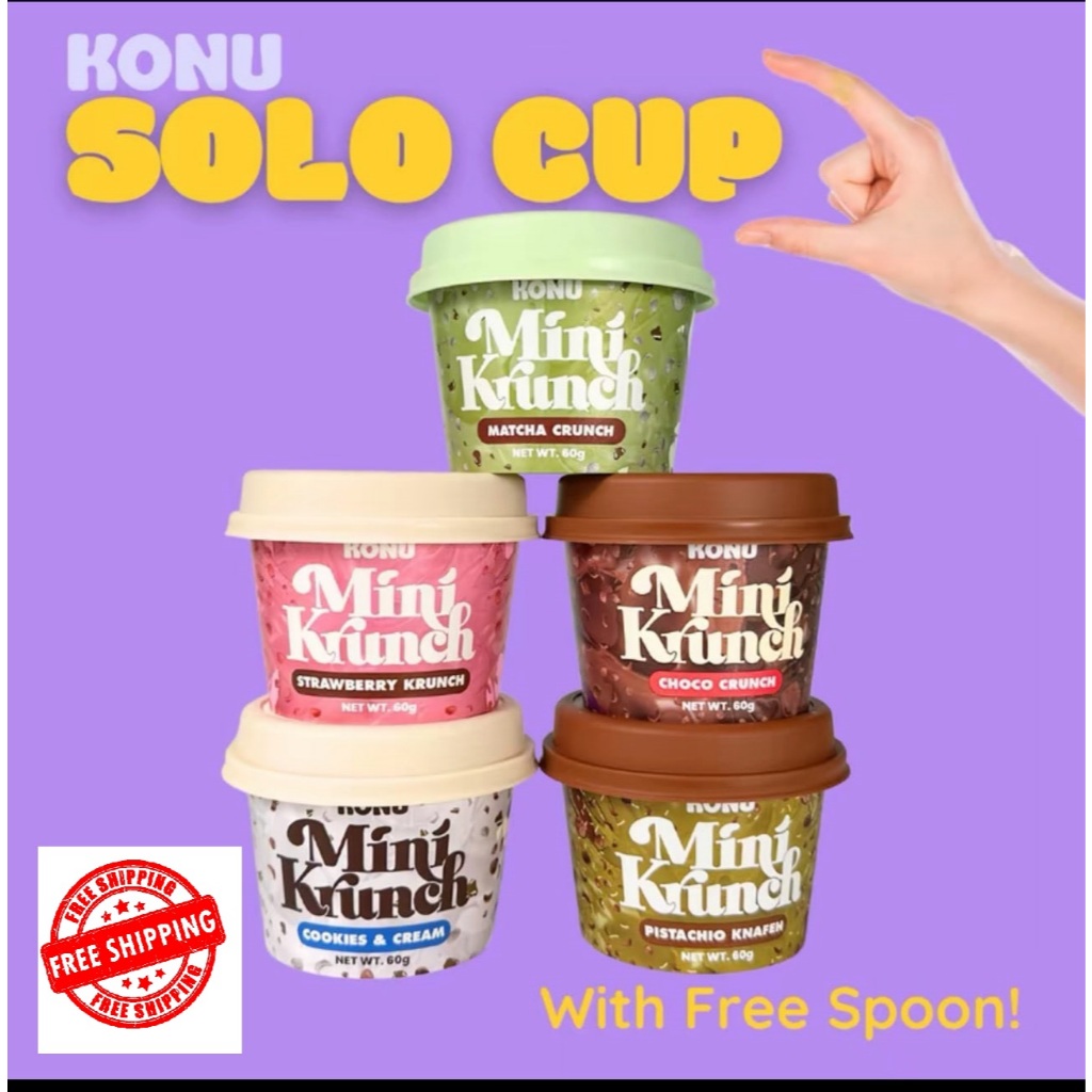KONU MINI KRUNCH Solo Cups 60g with FREE SPOON & ANTI LEAK SEAL ...