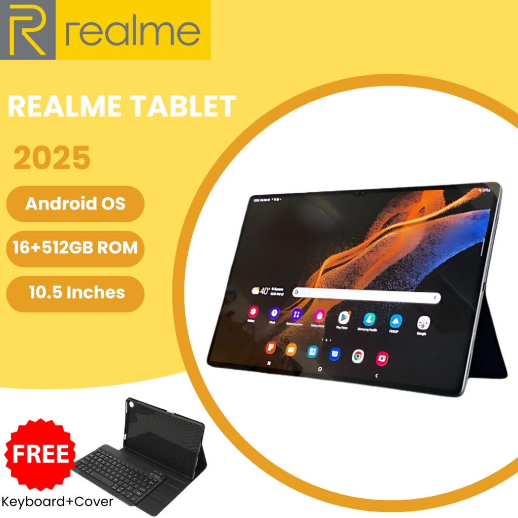 Realme Tablets 10.5inch |16+512GB |Dual SIM 4G WITH PEN |Android 12 ...