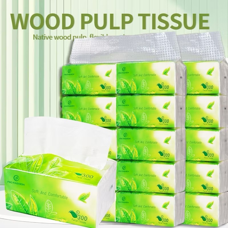 Organic Green Leaf Facial Tissue Paper 4 ply 300 sheets x 10 Packs ...
