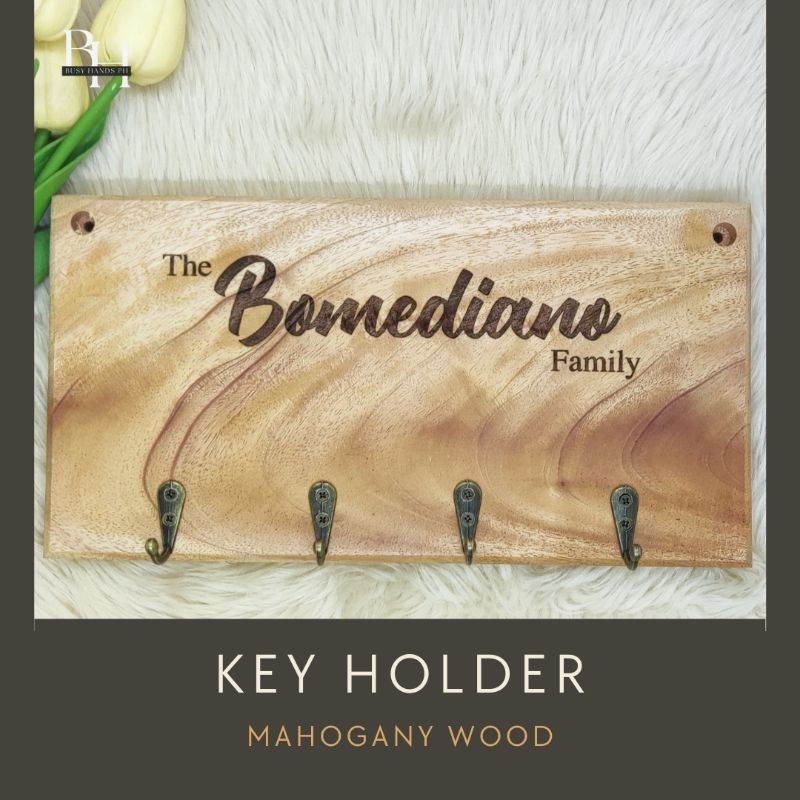 Personalized Wooden Key Holder | Custom Family Key Holder for Wall ...