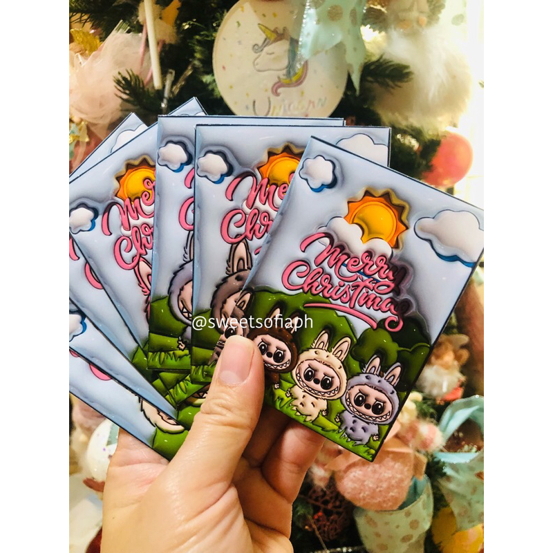 3D Effect Labubu Christmas Money Envelope | Small Angpao by 5's 10's 20 ...