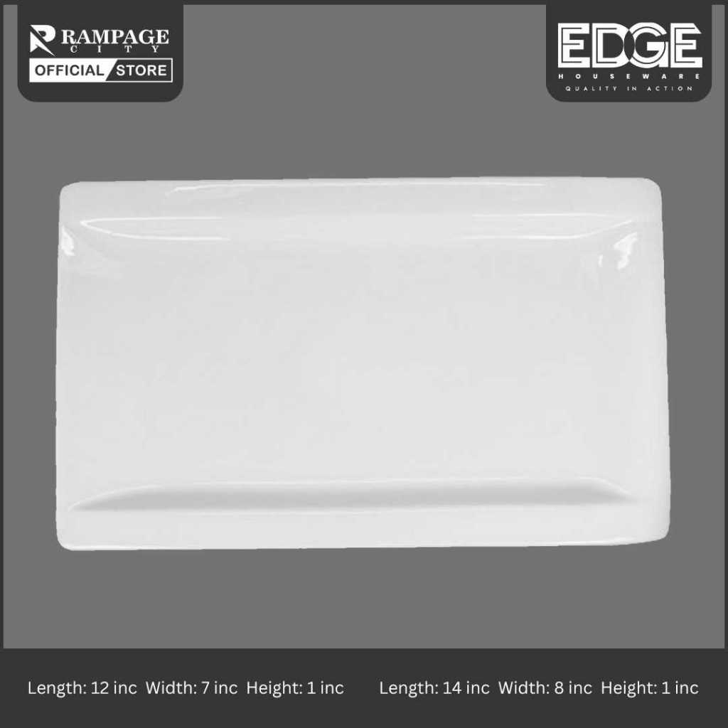 Edge Rectangle Serving Platter set of 6, White Rectangular Serving ...
