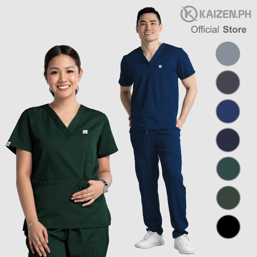 KAIZEN.PH Scrub Suit KSS-03 Plain Series | Shopee Philippines