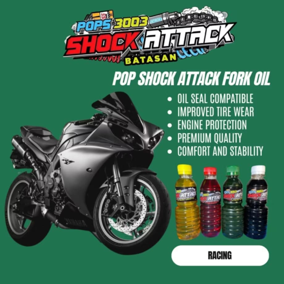 GREEN POPS SHOCK-ATTACK FORK OIL 250ml++VL | Shopee Philippines