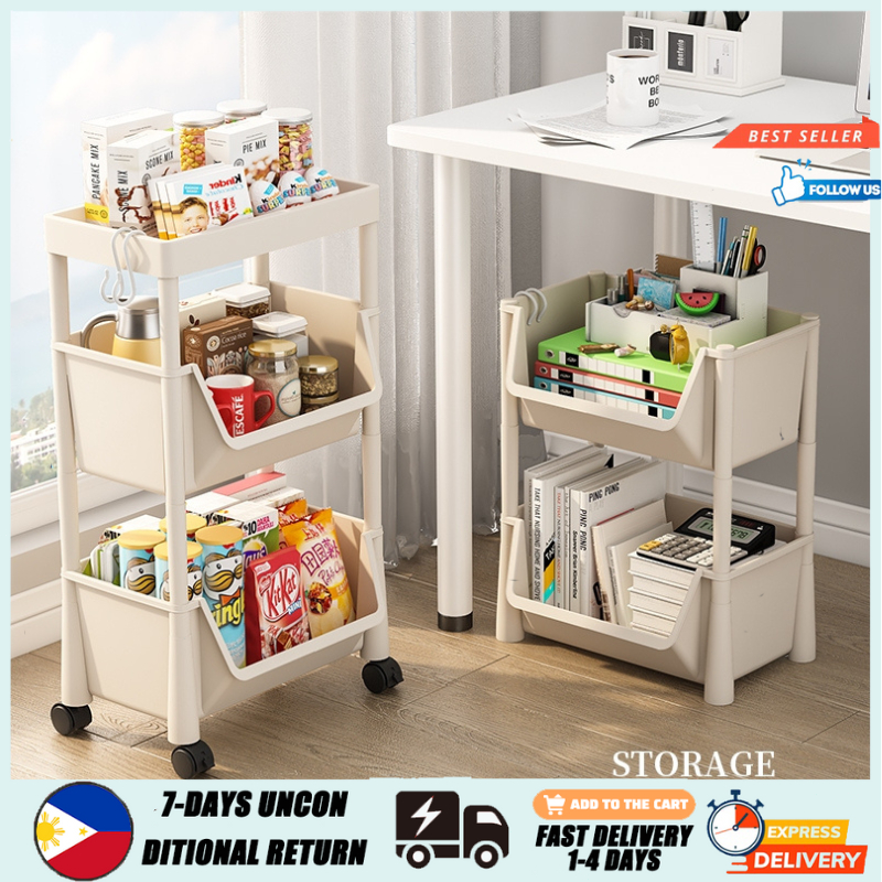 2/3/4/5-layer trolley storage rack plastic removable storage rack ...