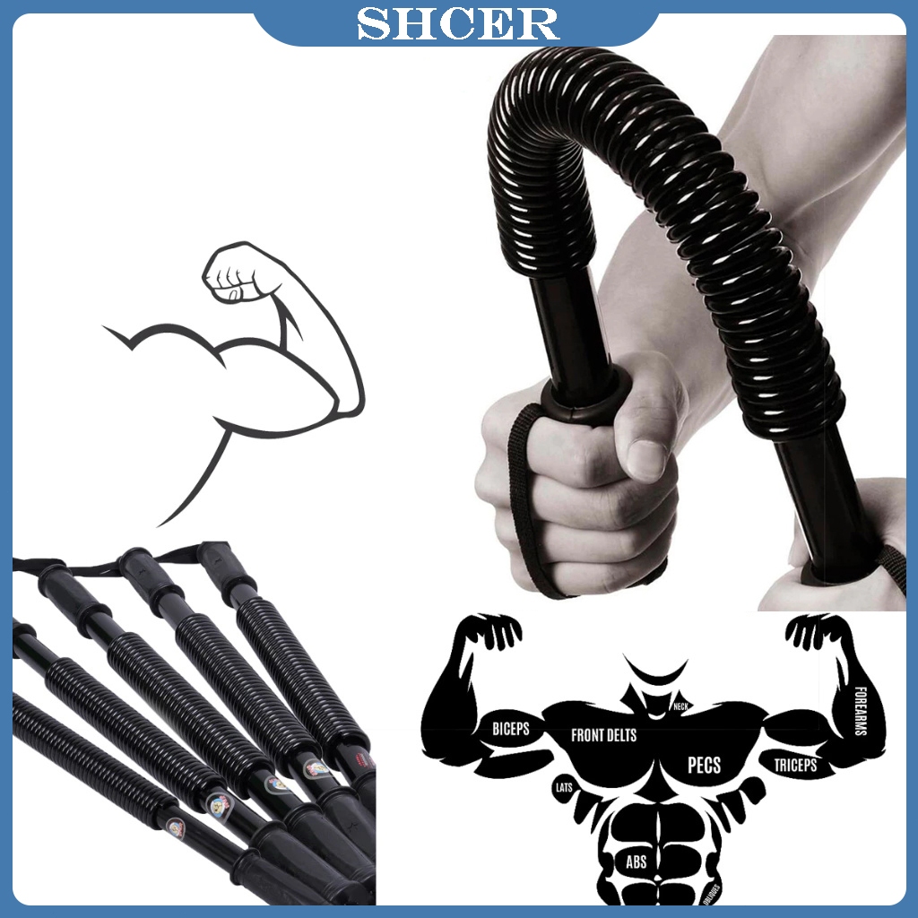 20/30/40/60 Kg Spring Bar Resistance Bar Bend Bar Chest Arm Strength ...