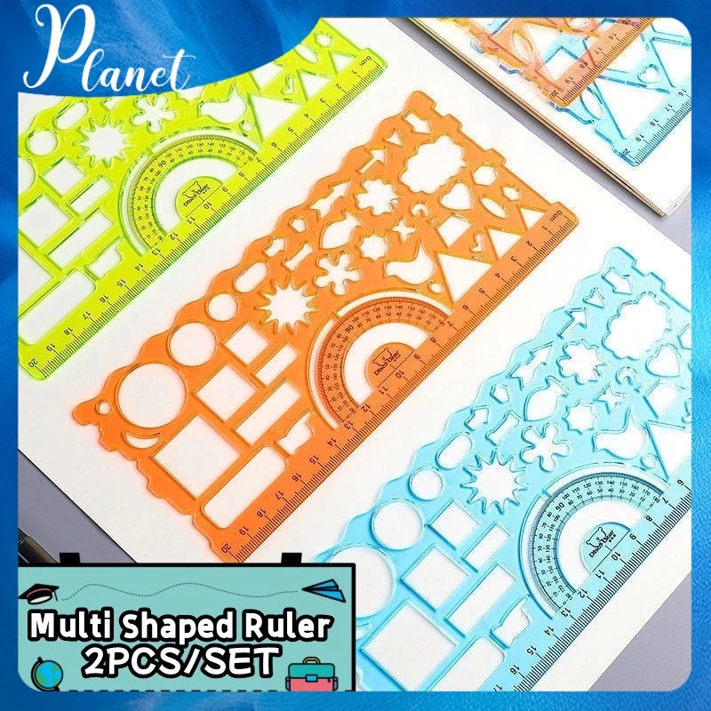 Multi Shaped Ruler Drawing Geometry Smooth Edge Hollowed-out Geometric ...