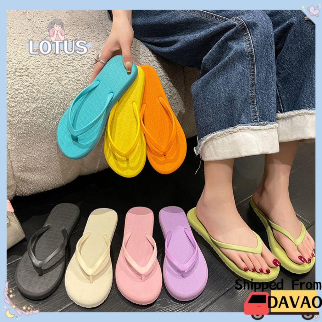 LOTUS Slippers For Women Beach Style Slippers (DAVAO) | Shopee Philippines