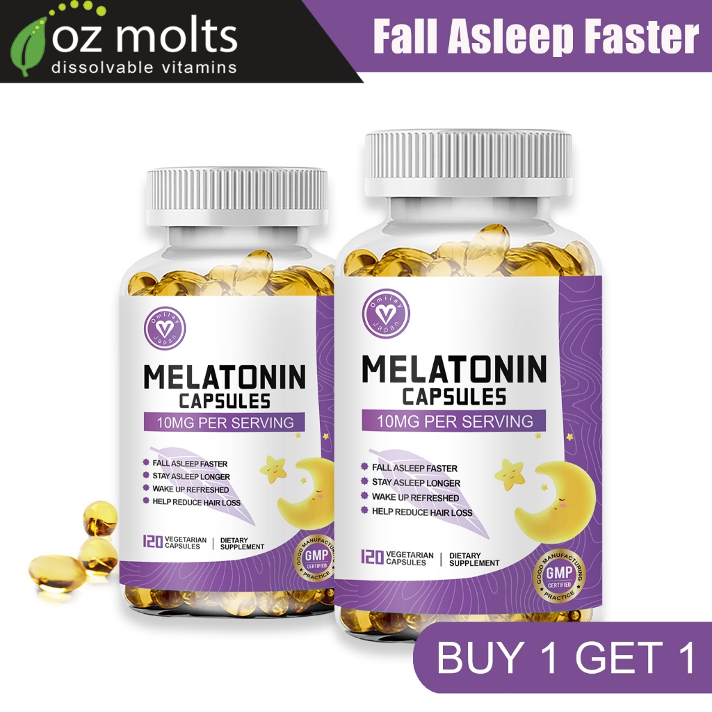Ozmolts Melatonin Capsule Relief Sleeping Supplement Support Stress ...