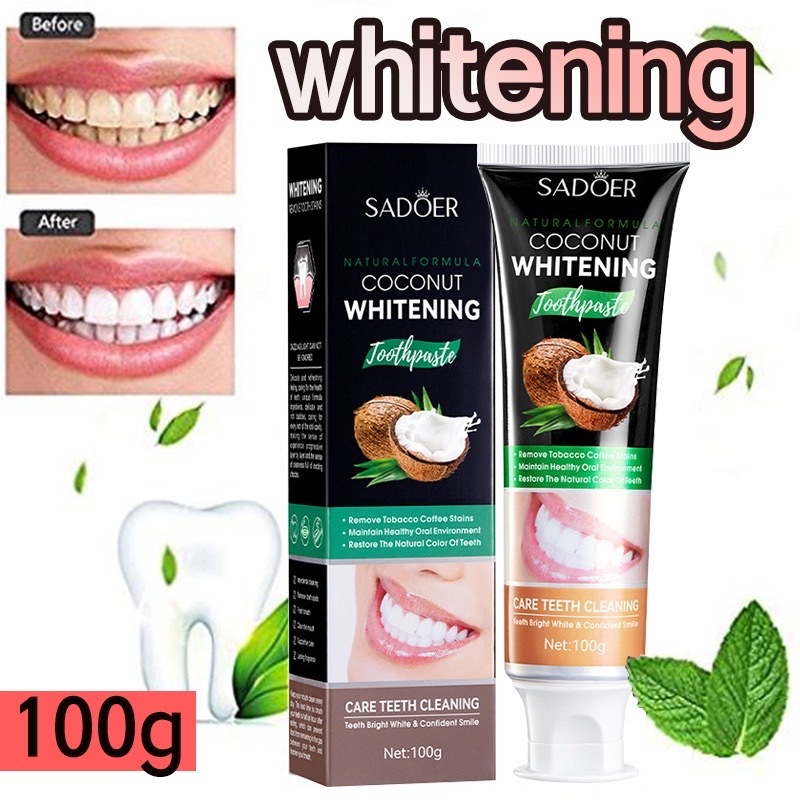 Teeth Whitening Black Toothpaste Natural Organic Coconut Whitener Tooth ...
