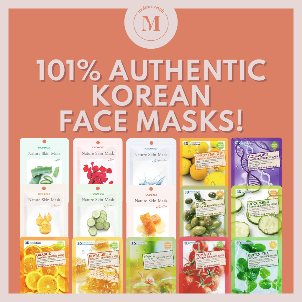 FOODAHOLIC KOREAN FACE MASK FACIAL MASK ALOE VERA GREEN TEA SNAIL ...