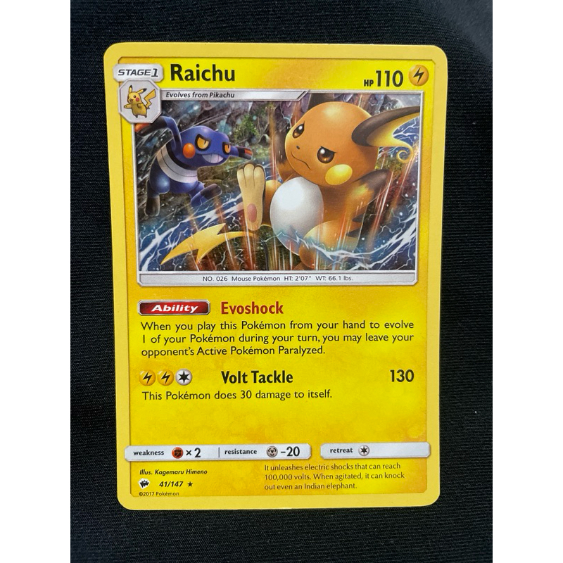Raichu pokemon card 41/147 rare holo | Shopee Philippines