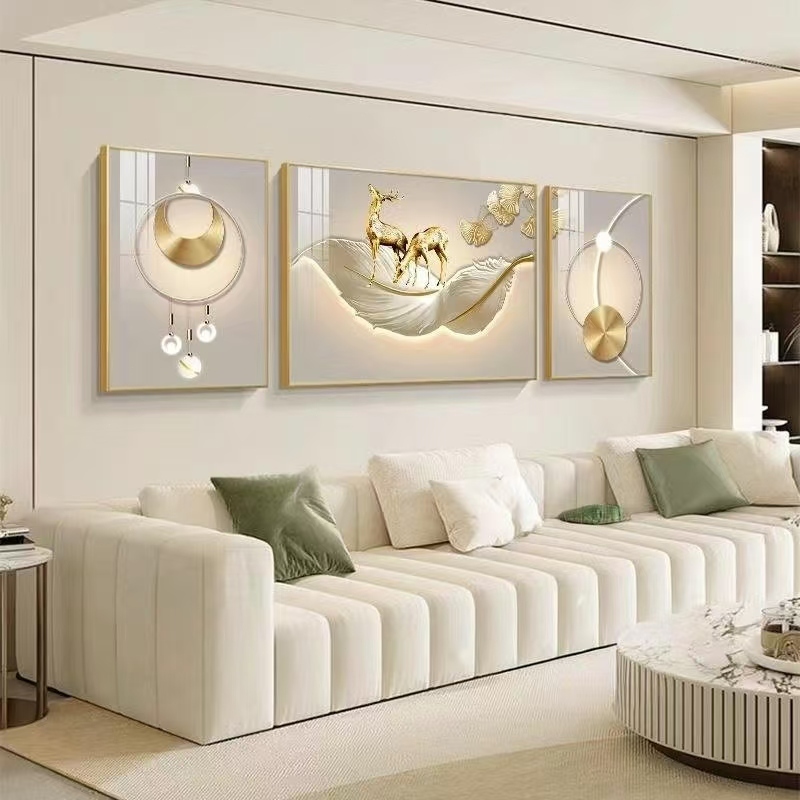 Modern home triple decoration living room triptych wall decoration ...