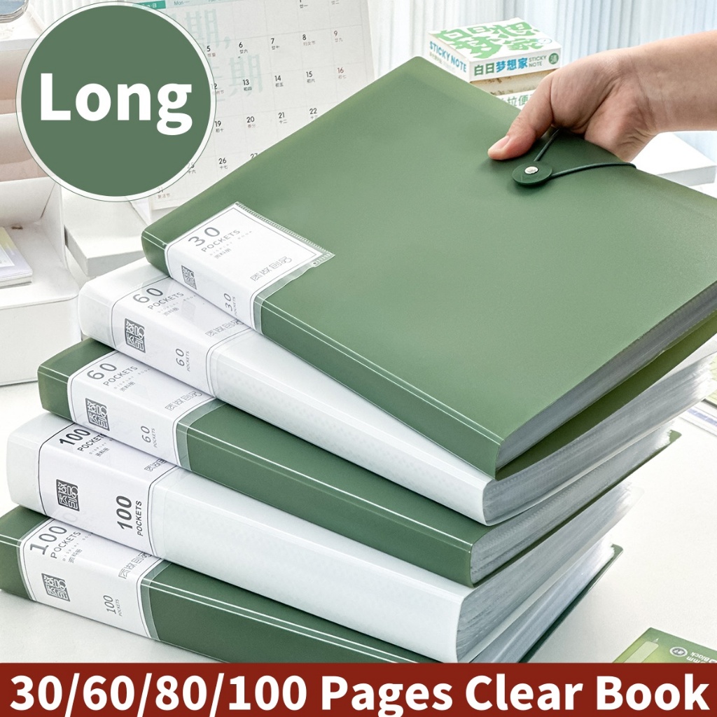 Clear Book Long File Folder Long Document Organizer Long Size 30/60/80 ...