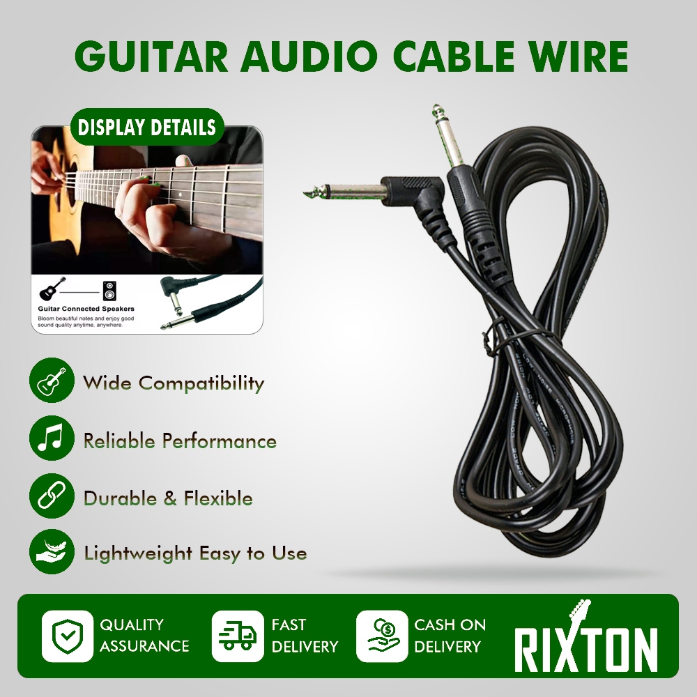 RIXTON Electric Guitar Audio Cable Wire Cord Noise Reduction Jack ...