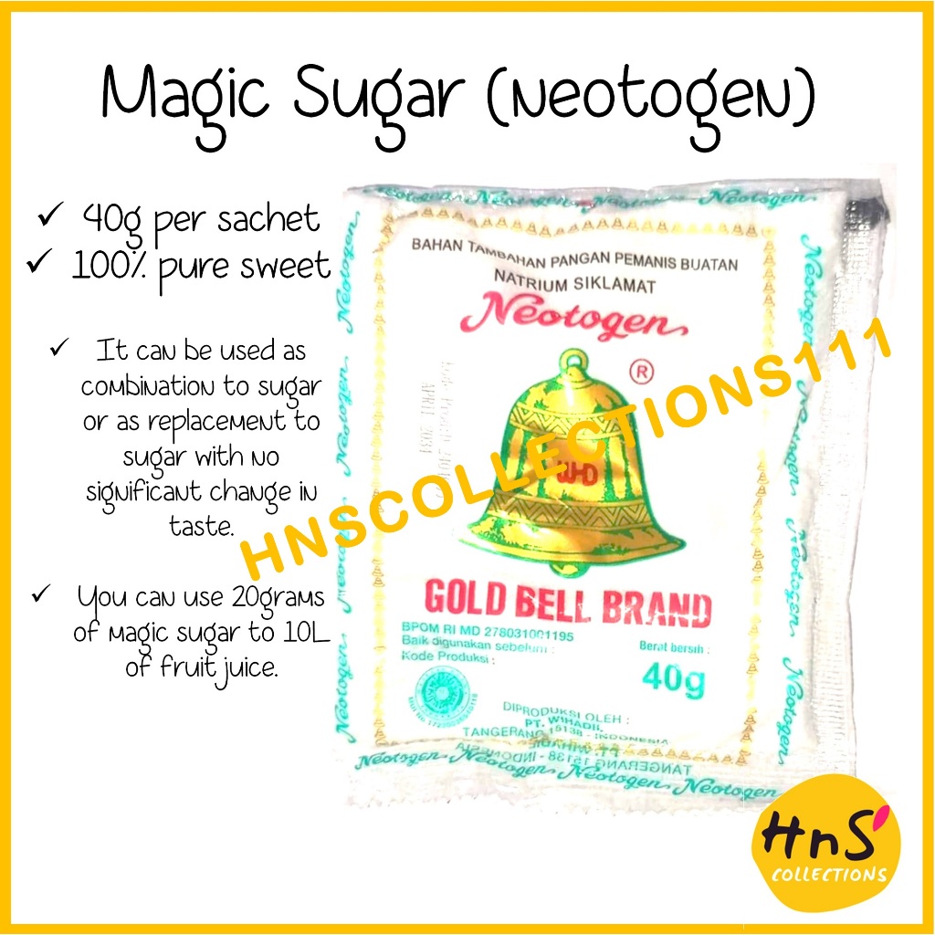 MAGIC SUGAR 5 packs NEOTOGEN (GOLD BELL) 40gperPACK | Shopee Philippines