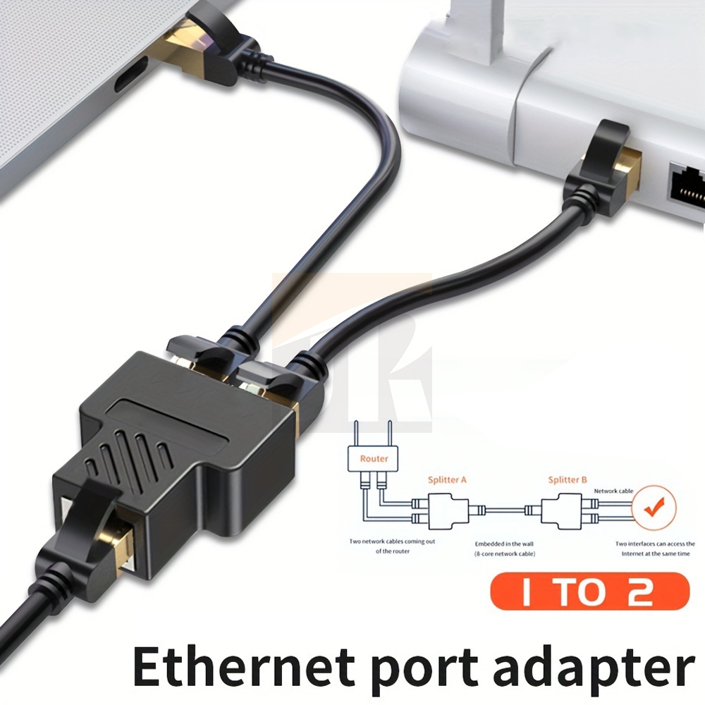 1 To 2 Way RJ45 Coupler (Connects One Device at a Time) LAN Ethernet ...