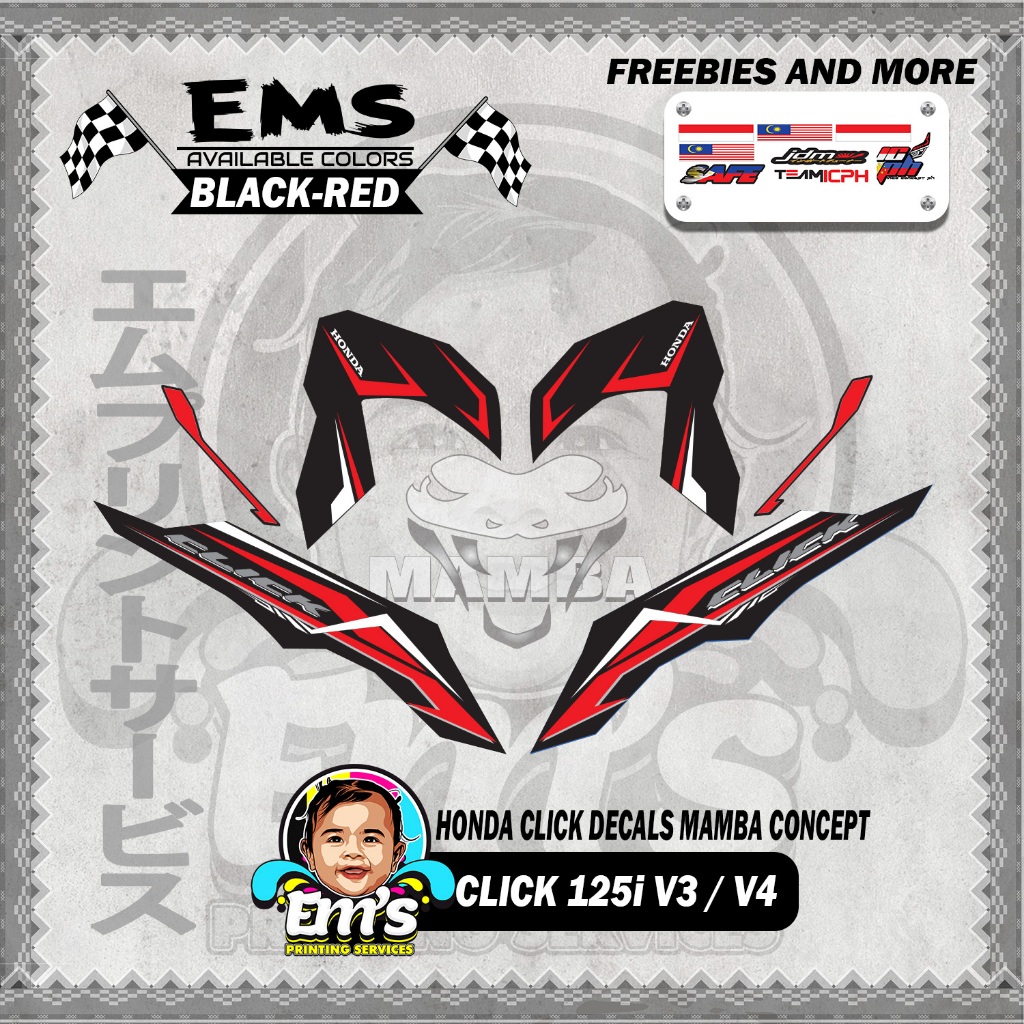 HONDA CLICK DECALS 2024 MAMBA CONCEPT V3/V4 | Shopee Philippines