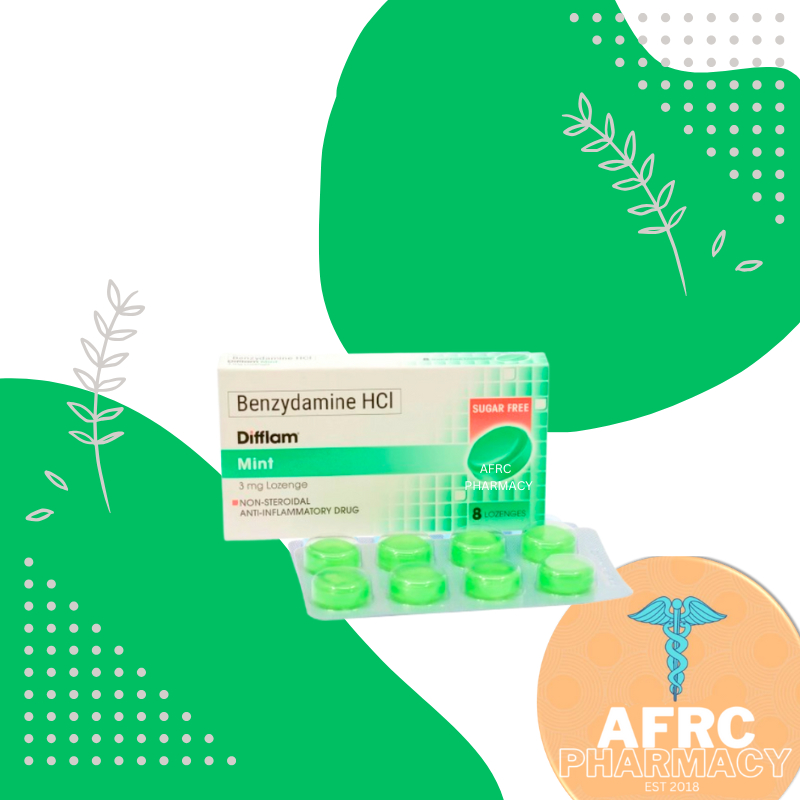 Difflam 8 lozanges Benzydamine HCL 3mg Sugar Free Mint | Shopee Philippines