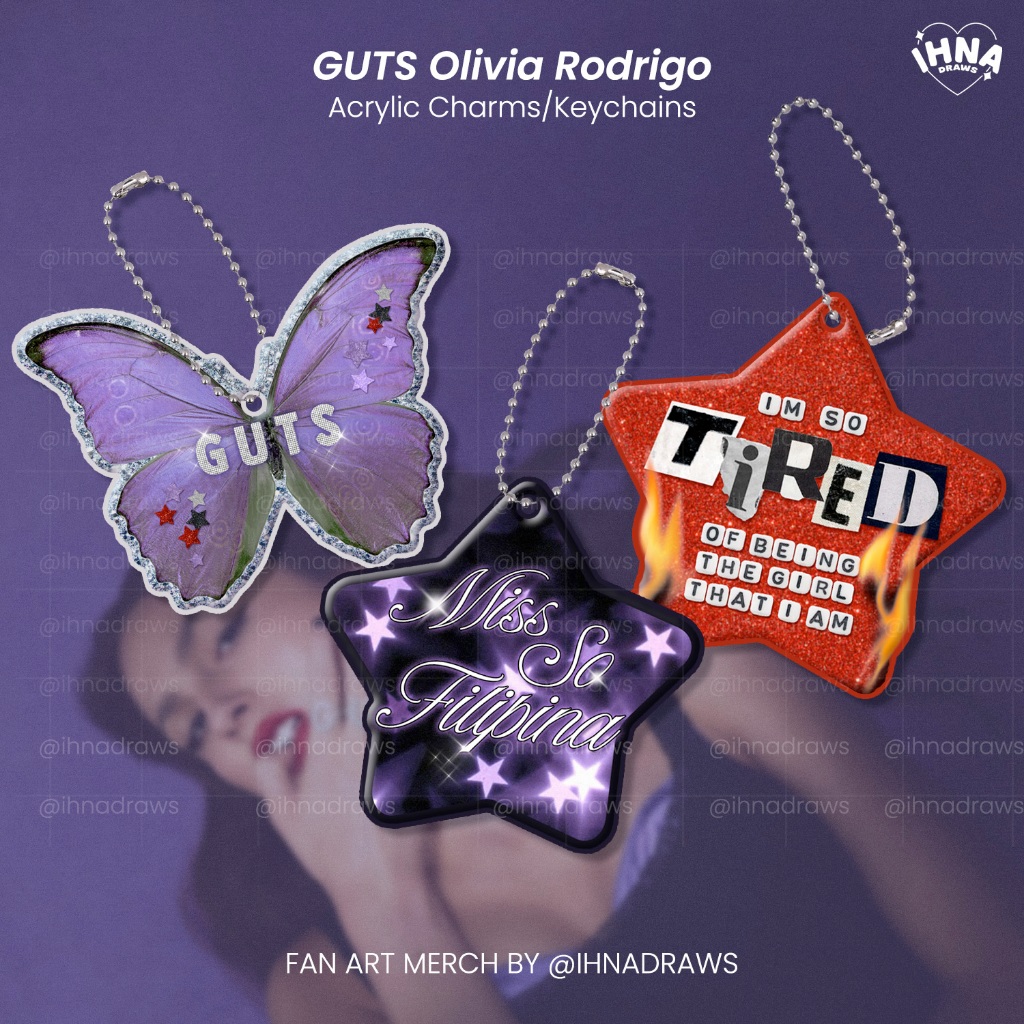 Olivia Rodrigo GUTS Keychains Charms Logical All American Bitch Making ...