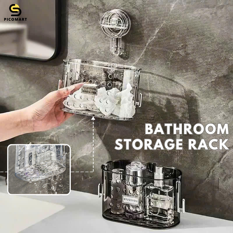 Wall Mounted Bathroom Storage Rack With Drainage Holes Storage Box ...