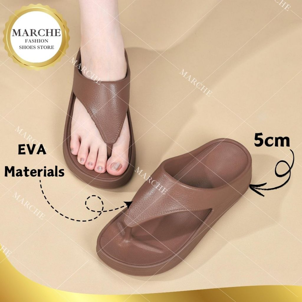 Marche Women's Summer Thick-Sole Muffin Rubber Comfort Flip-Flops ...