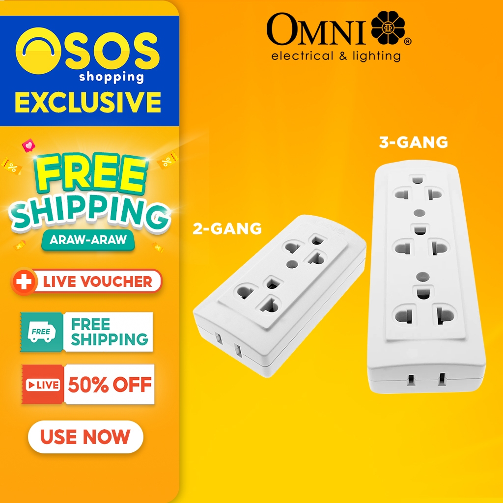 OMNI Surface Convenience Outlet w/ Ground 2-Gang & 3-Gang 10A 250V~ WSG ...